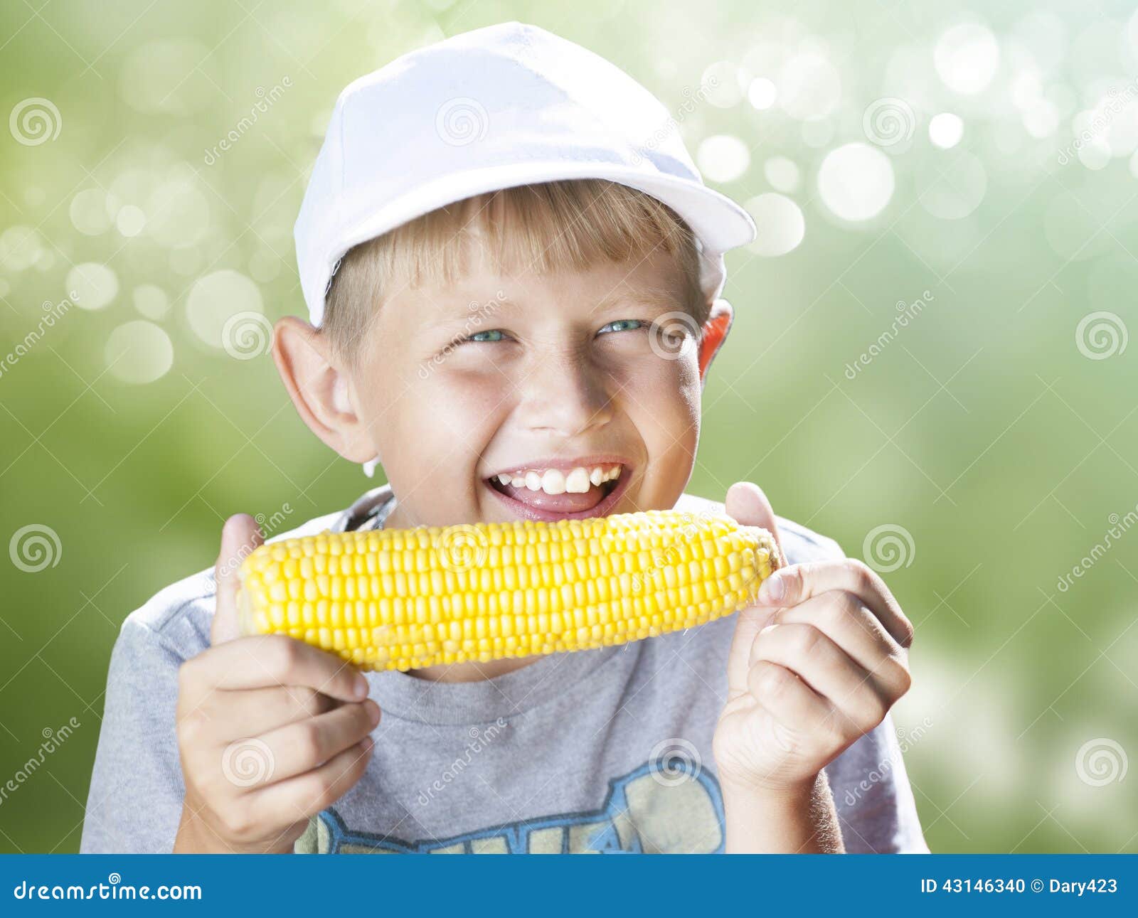 Boy with corn stock photo. Image of locations, person - 43146340