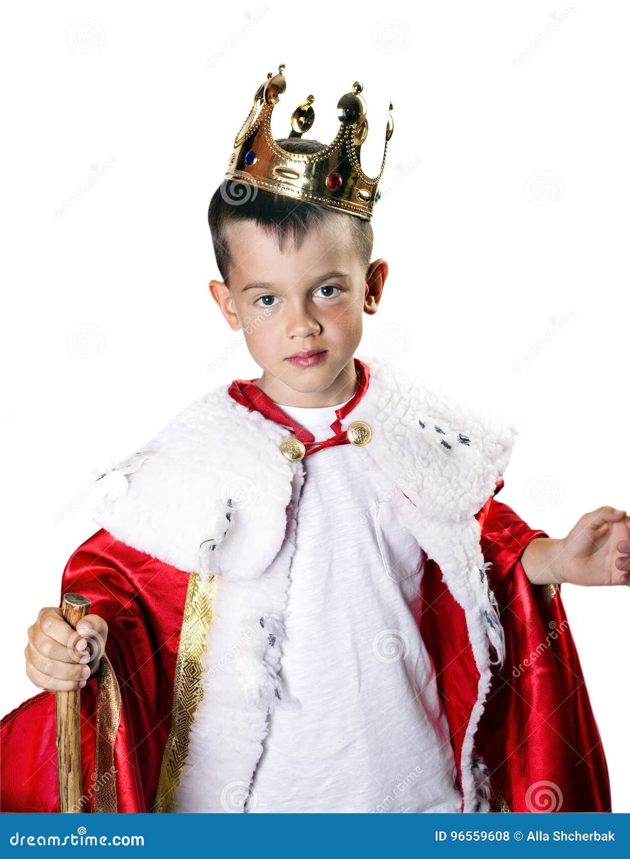 Boy in costume of the king stock photo. Image of portrait - 96559608
