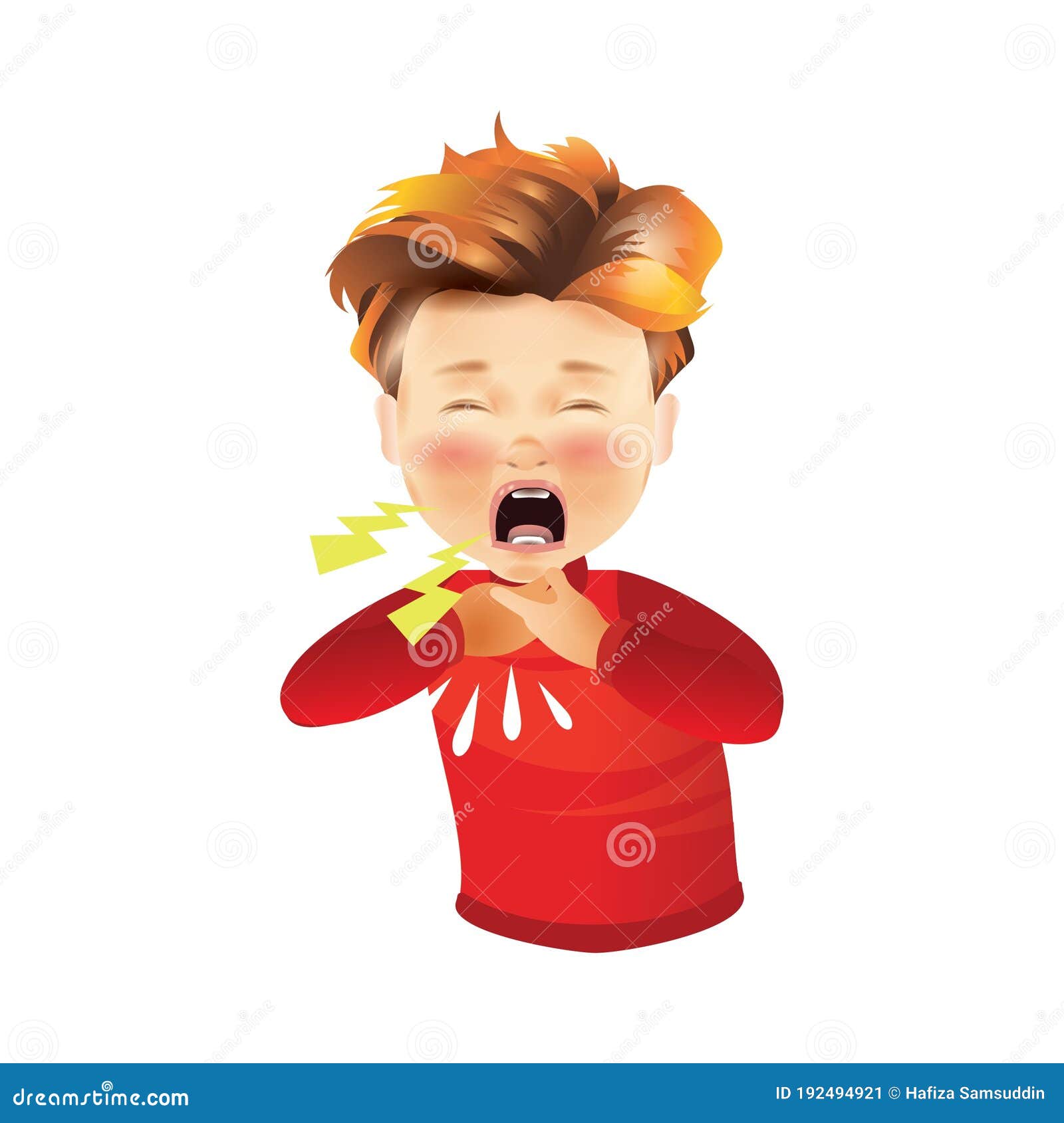 Boy Coughing. Vector Illustration Decorative Design Stock Vector ...