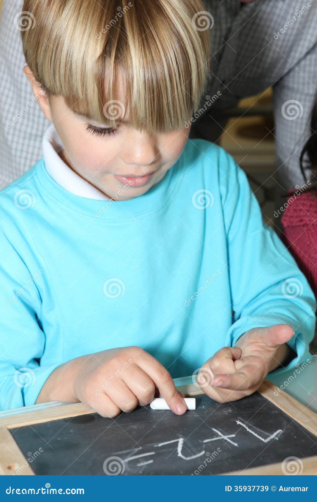 Boy Counting with His Fingers Stock Image - Image of person, hair: 35937739