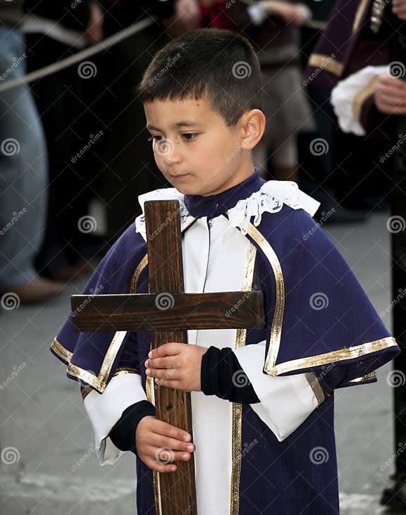 Boy with Cross editorial image. Image of religious, lent - 8969280