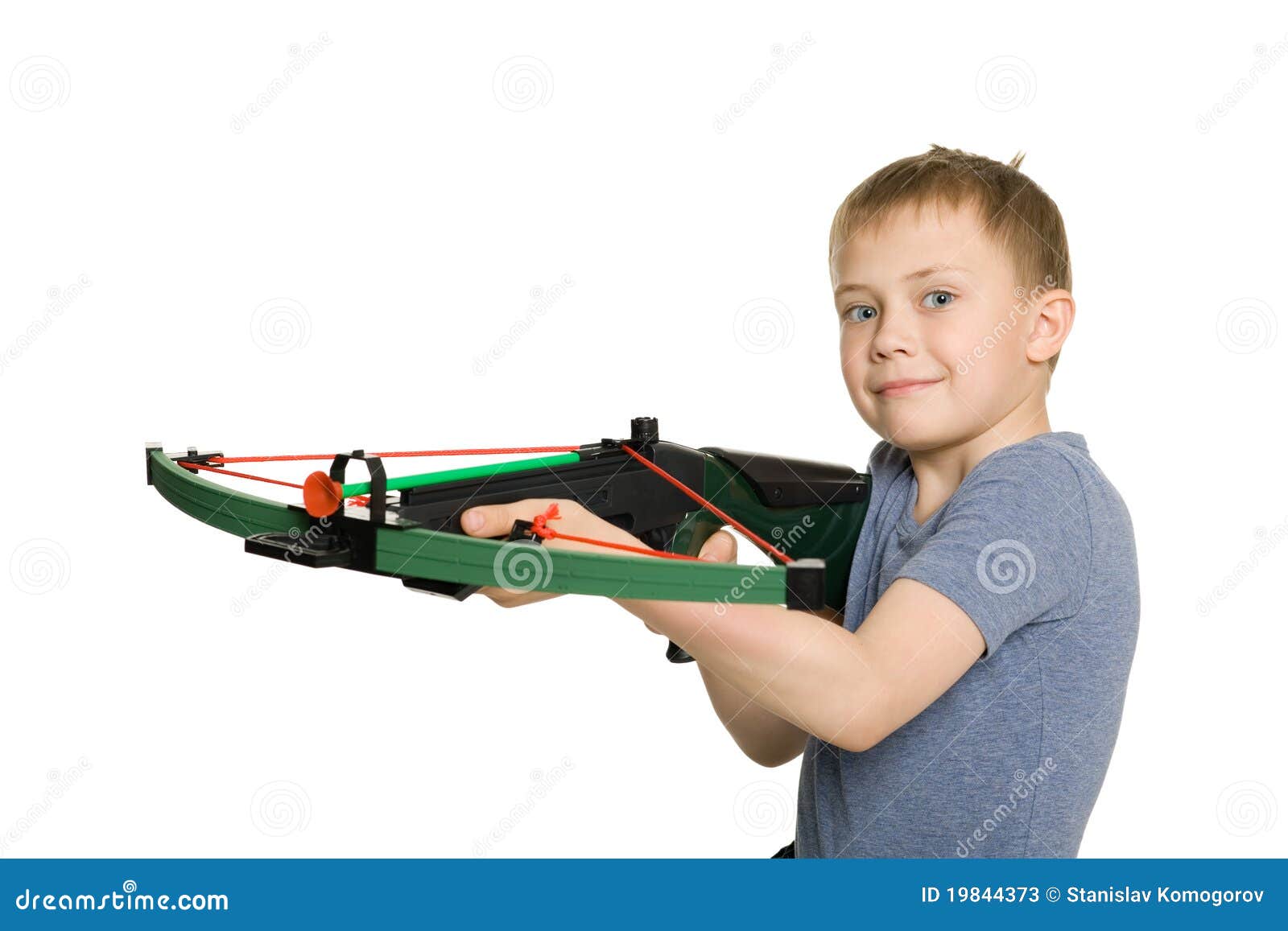 Boy with the crossbow stock image. Image of shoot, cute - 19844373