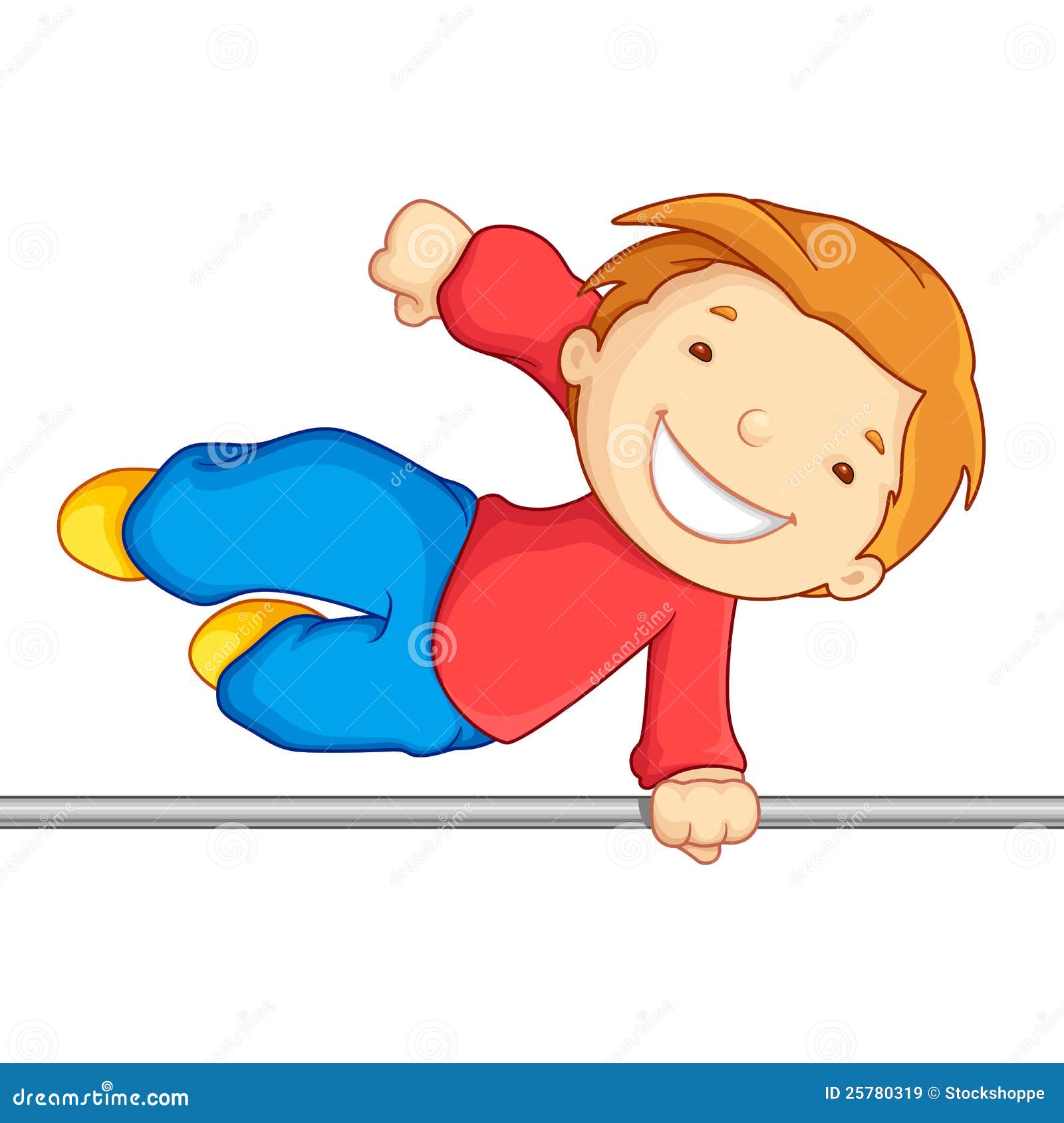 Boy Crossing Over a High Bar Stock Vector - Illustration of beautiful ...