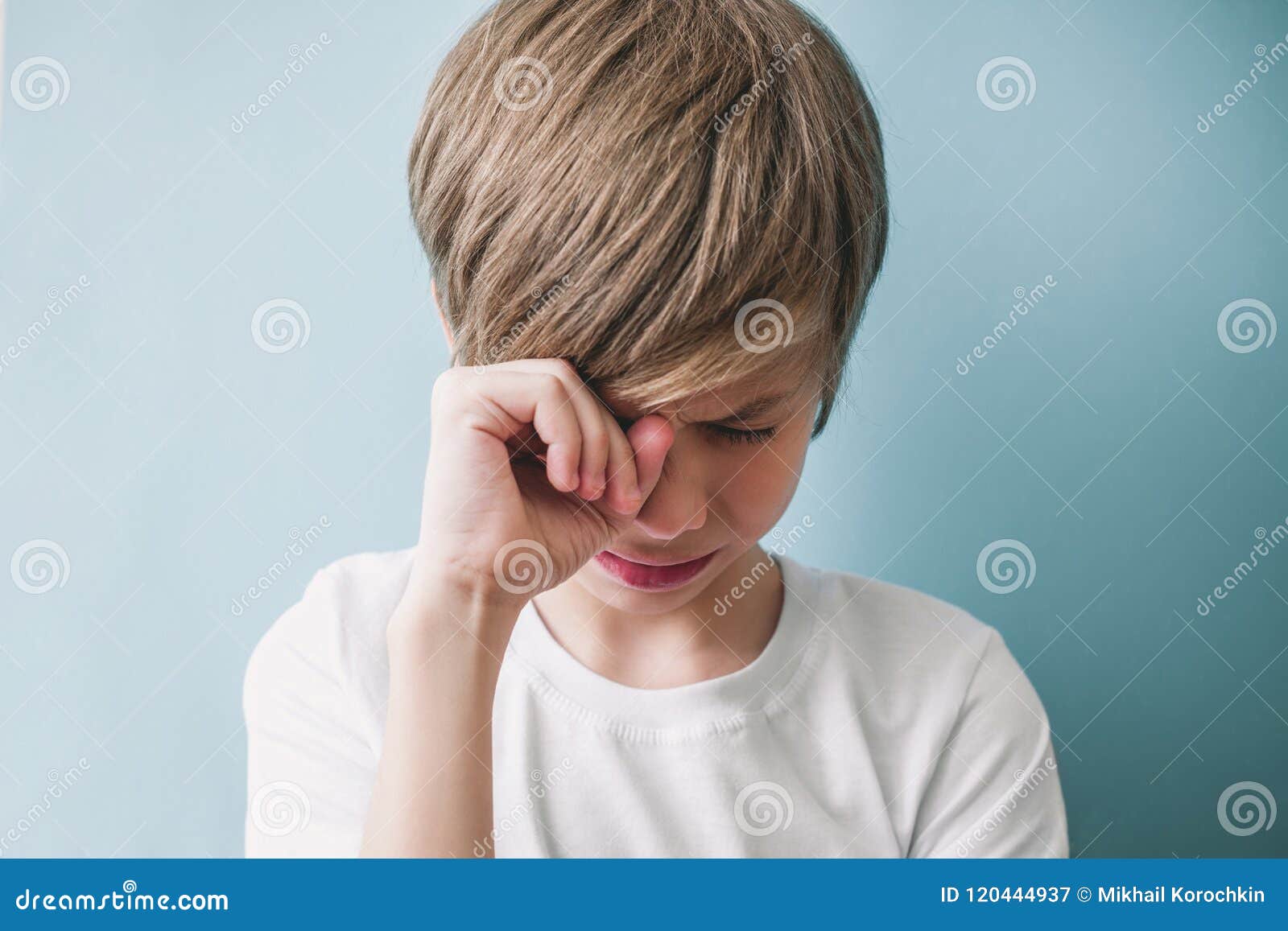 Boy is crying stock image. Image of expression, closed - 120444937