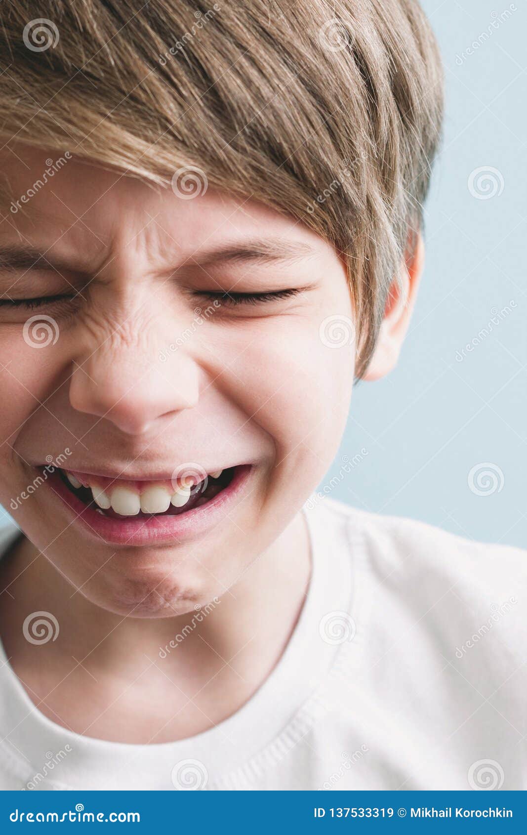 Boy is crying stock image. Image of crying, negative - 137533319