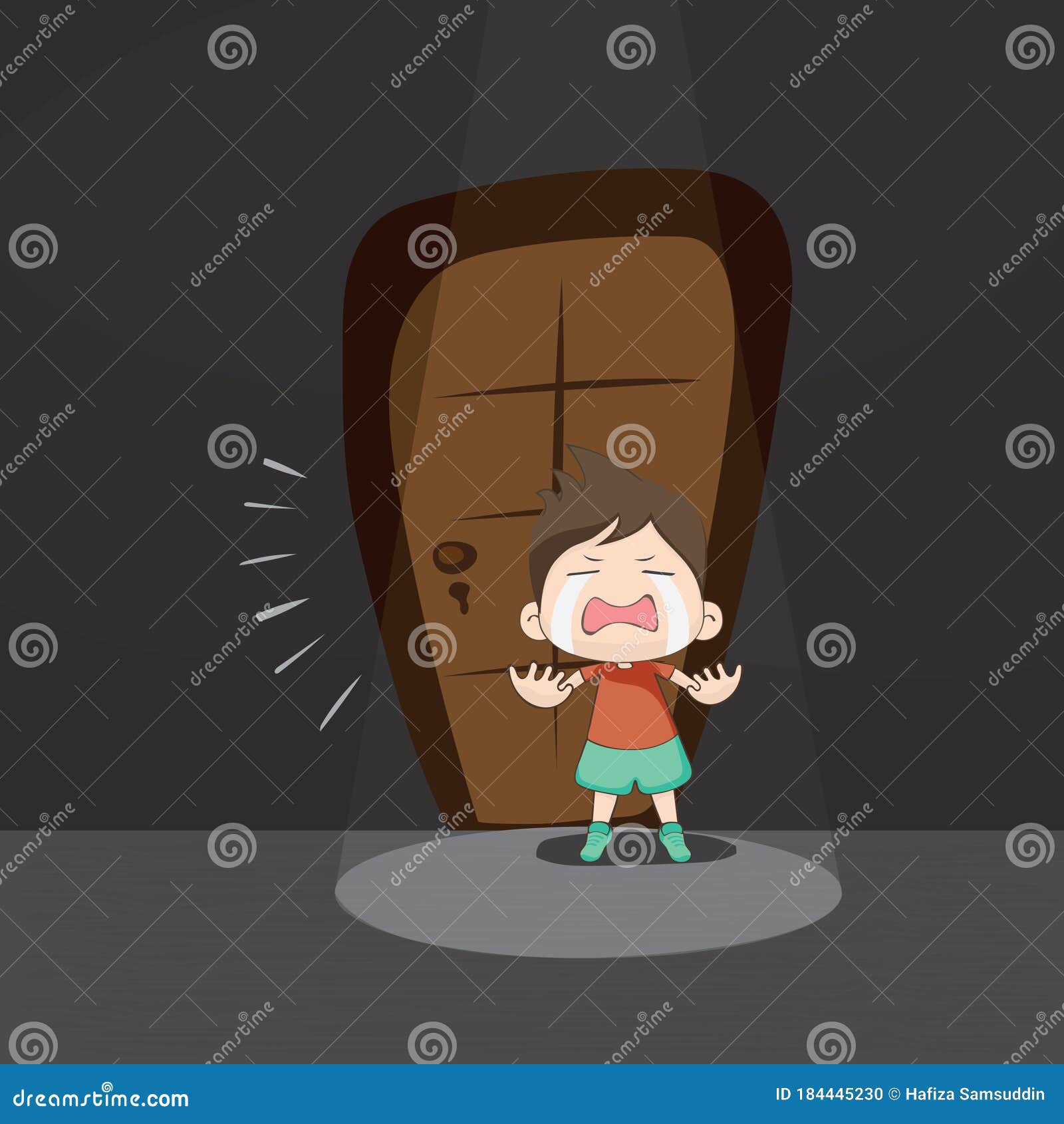 Boy Crying. Vector Illustration Decorative Background Design Stock ...