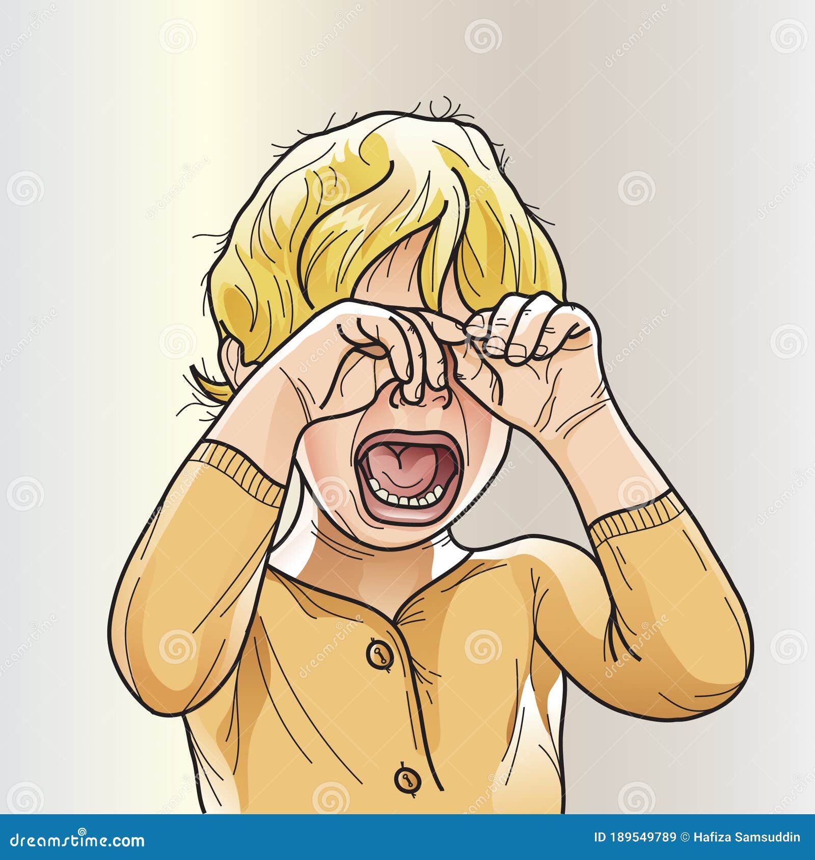 Boy Crying. Vector Illustration Decorative Design Stock Vector ...