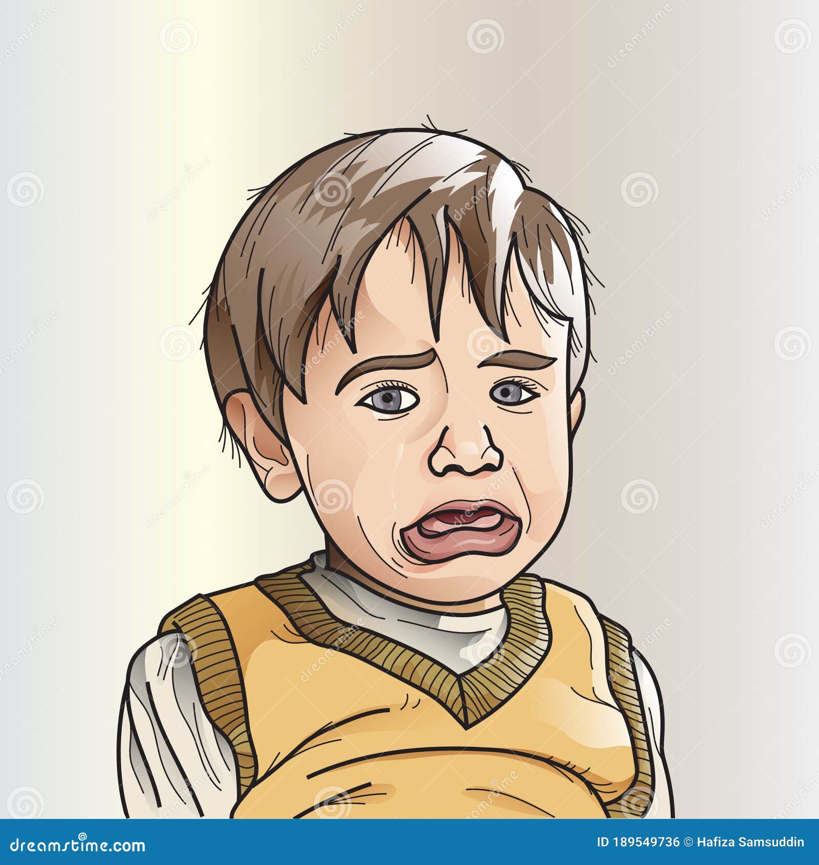 Boy Crying. Vector Illustration Decorative Design Stock Vector ...