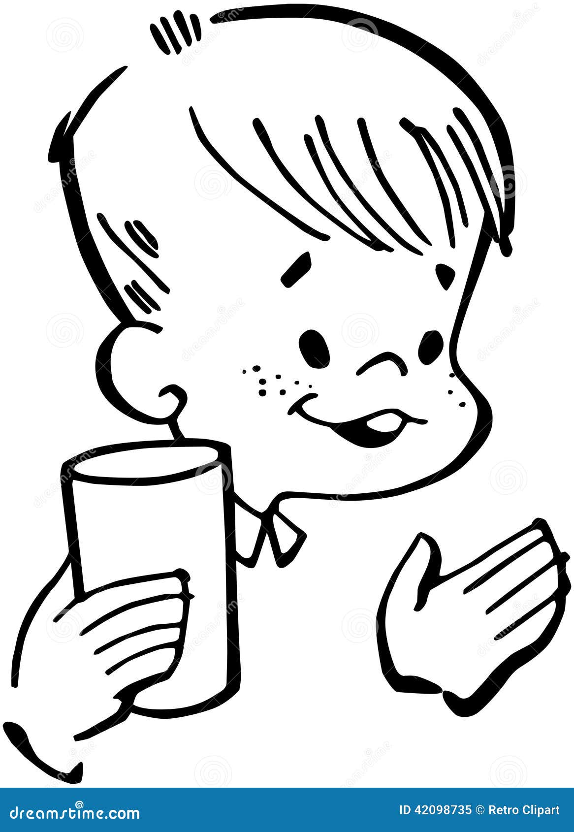 Boy with Cup stock vector. Illustration of fifties, beverage - 42098735