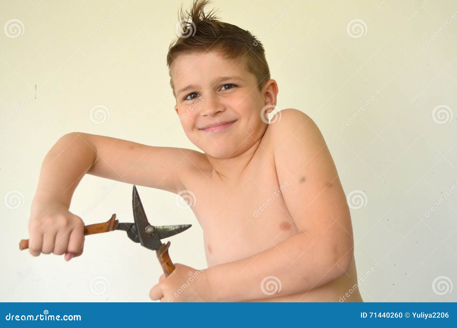 Boy with cutter stock photo. Image of repair, tools, hobbies - 71440260