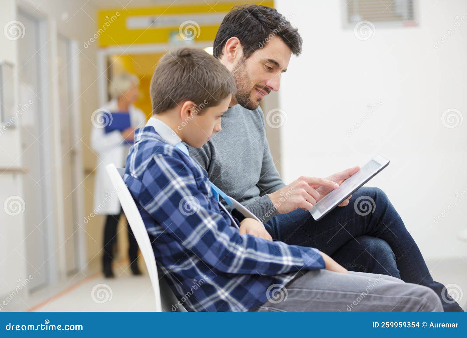 Boy and Dad at Waiting Room Stock Photo - Image of airport, modern ...
