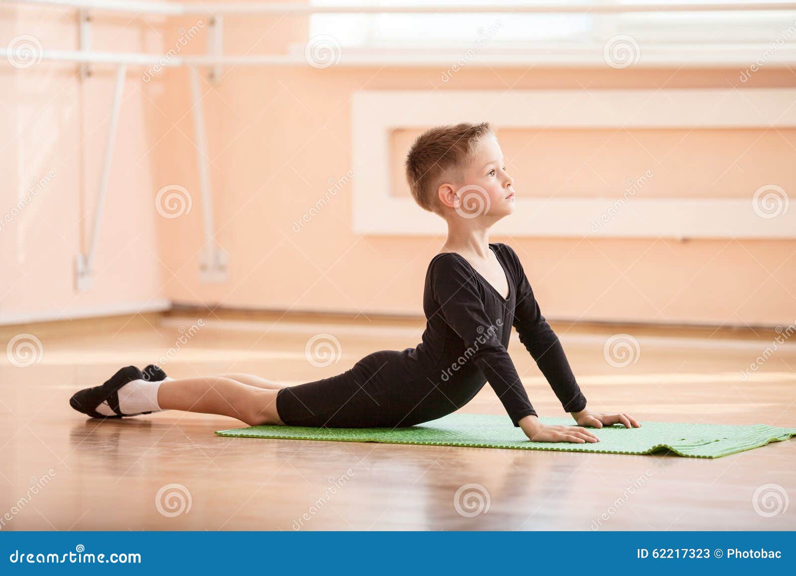 Boy Dancer Doing Exercise at Ballet Class Stock Image - Image of alone ...