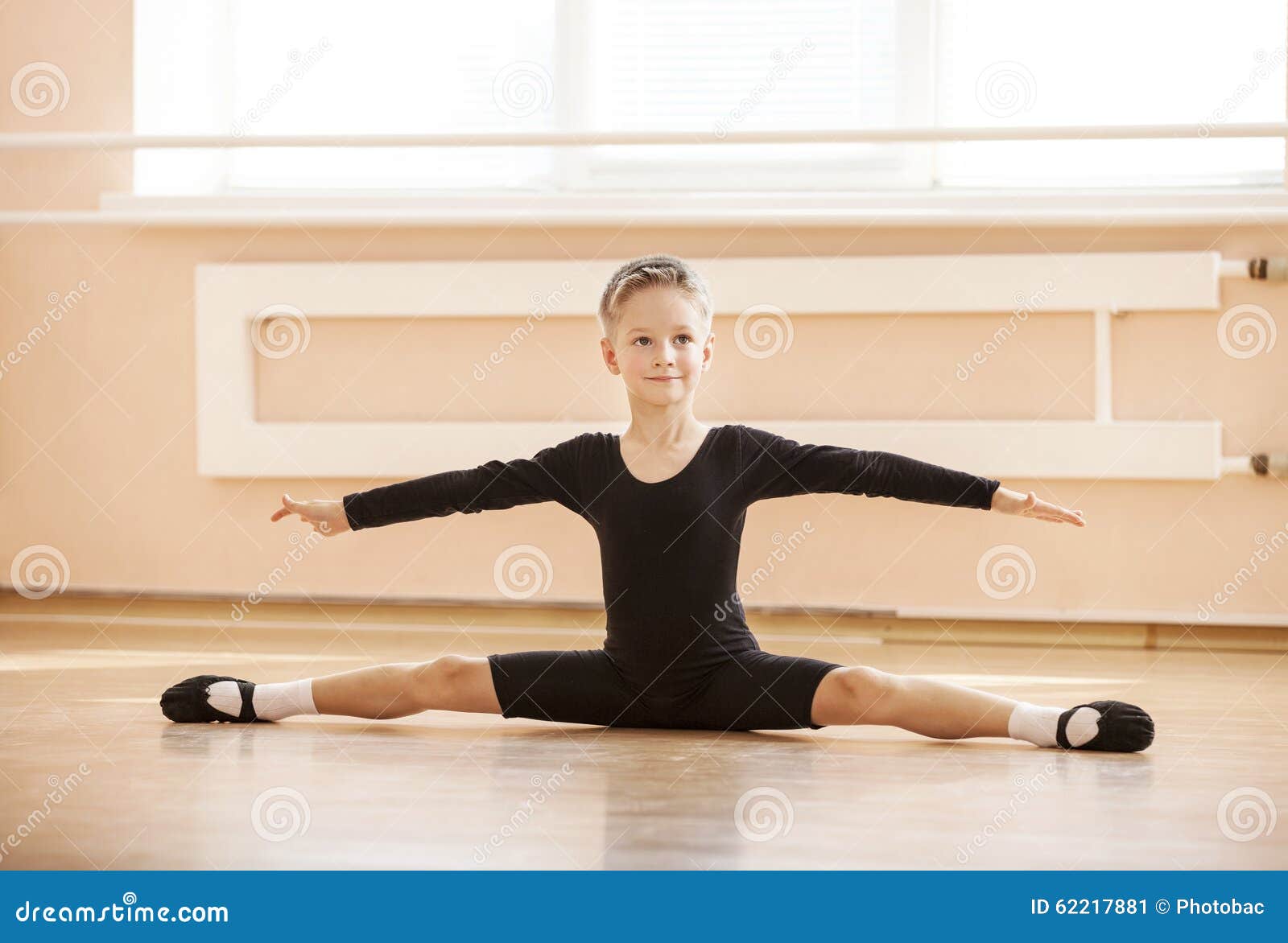 Boy Dancer Doing Splits while Warming Up Stock Image - Image of ...