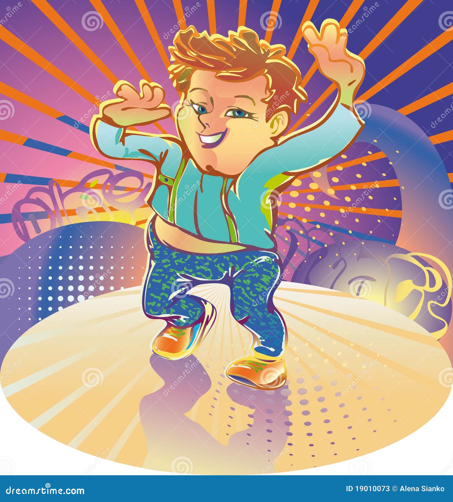 Boy dancing stock vector. Illustration of modern, young - 19010073