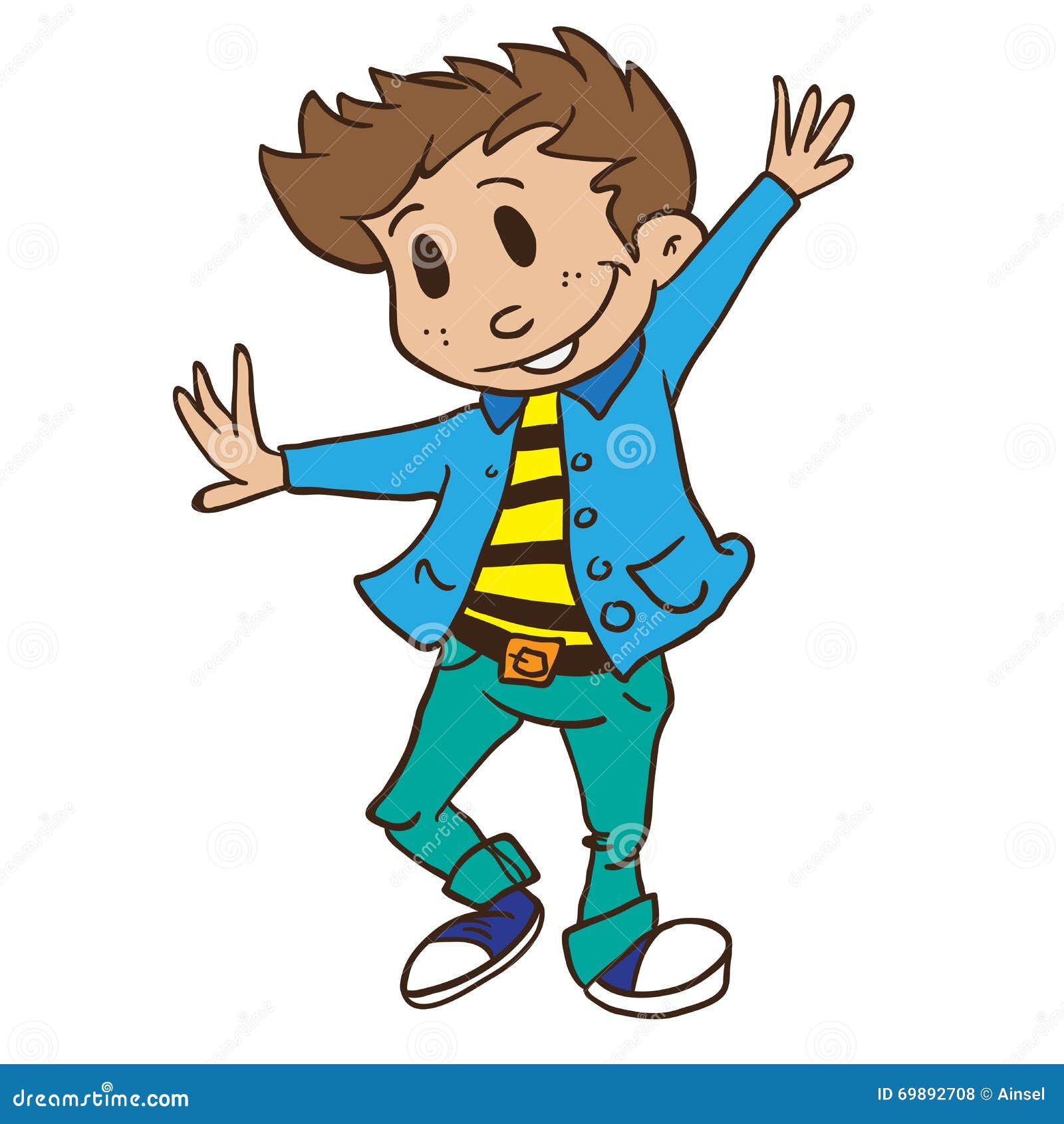 Boy dancing stock vector. Illustration of teenager, cartoon - 69892708