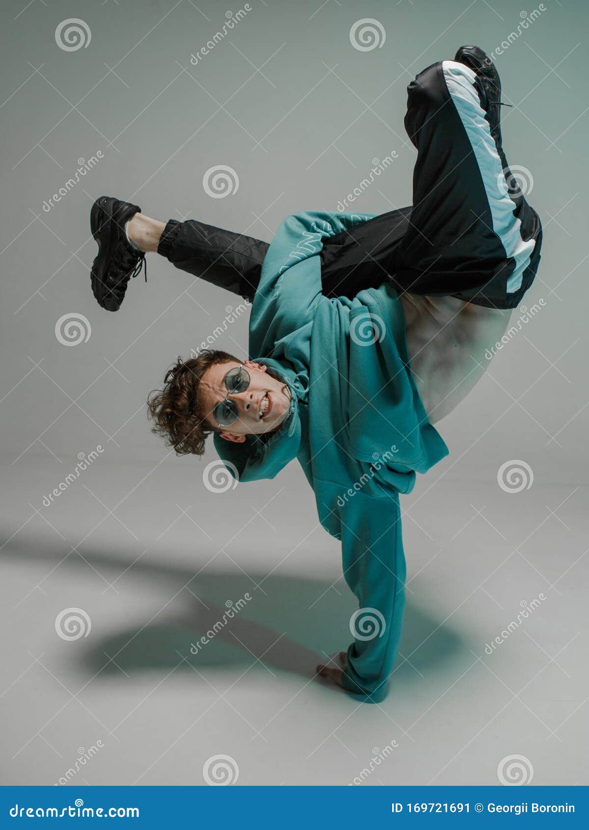 Boy Dancing Contemporary Dance in Studio. Acrobatic Dancer. Stock Image ...