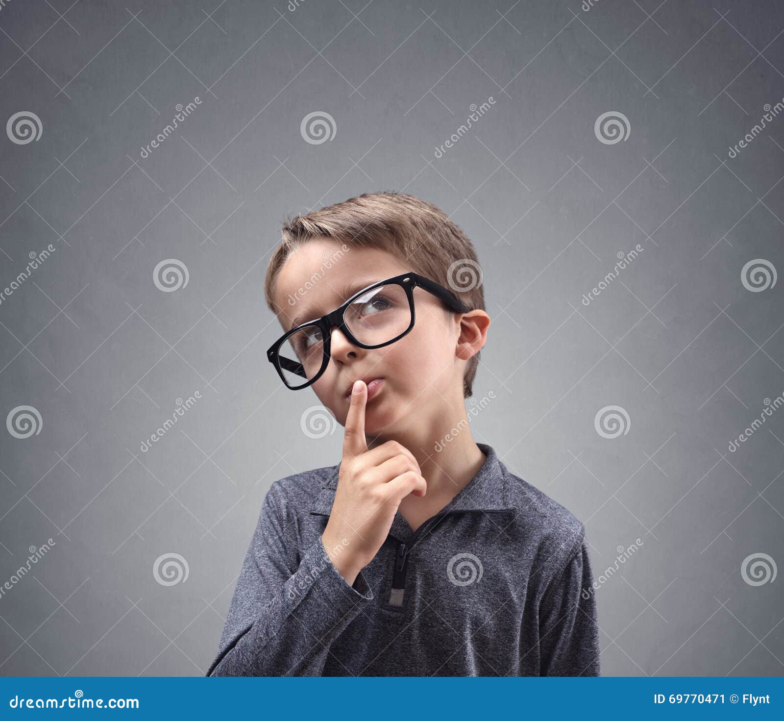 Boy deep in thought stock image. Image of curiosity, child - 69770471