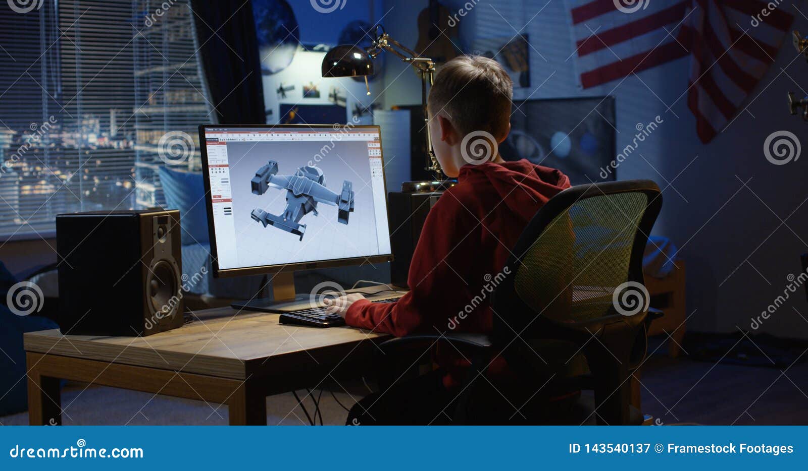 Boy Designing Airplane on a Computer Stock Image - Image of talented ...