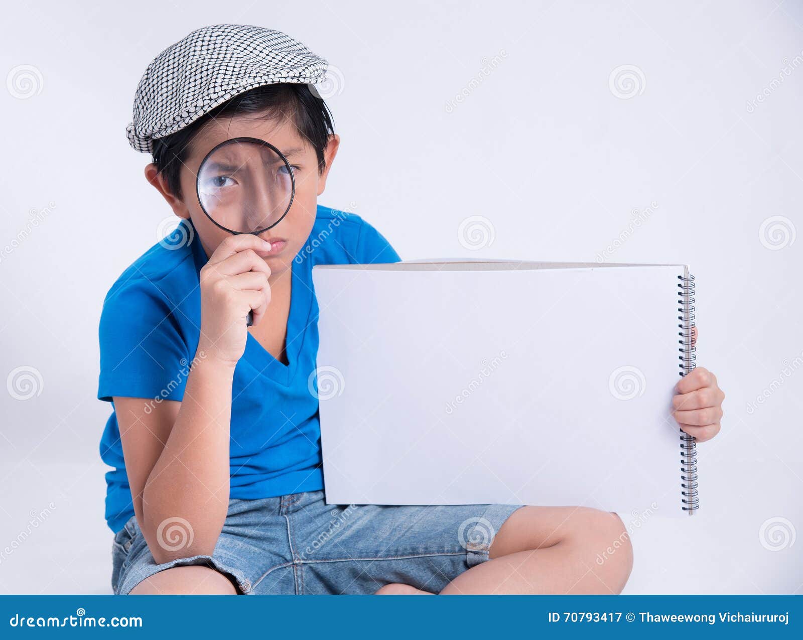 Boy detective stock image. Image of asian, child, looking - 70793417