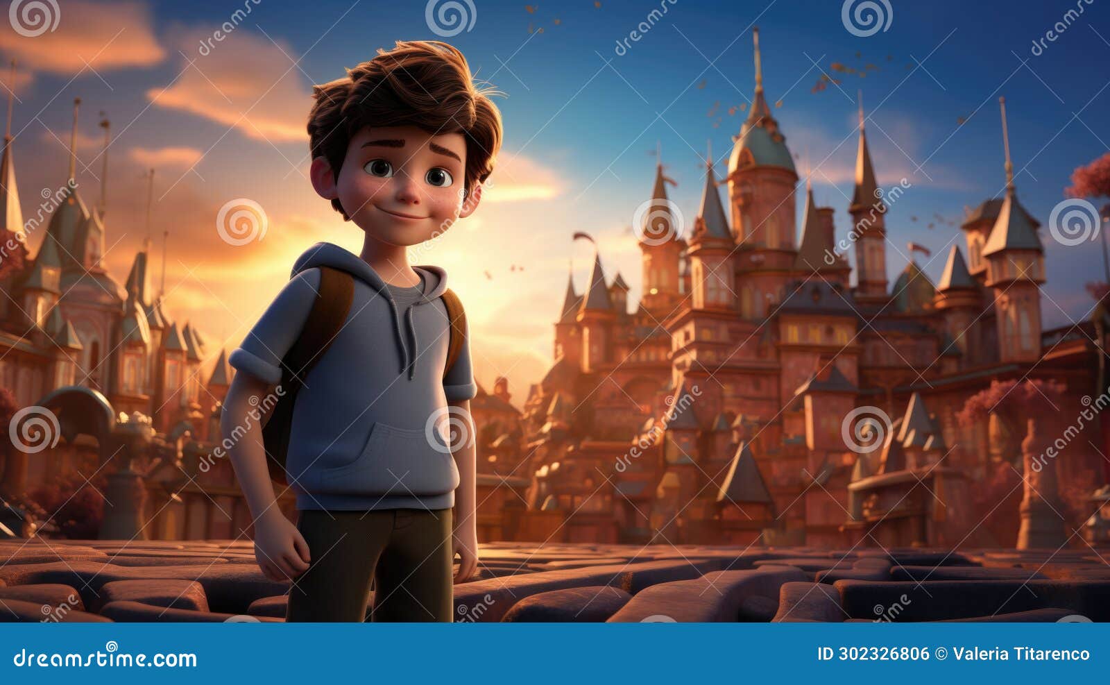Boy Detective, Frame from Cartoon 3D. Stock Illustration - Illustration ...