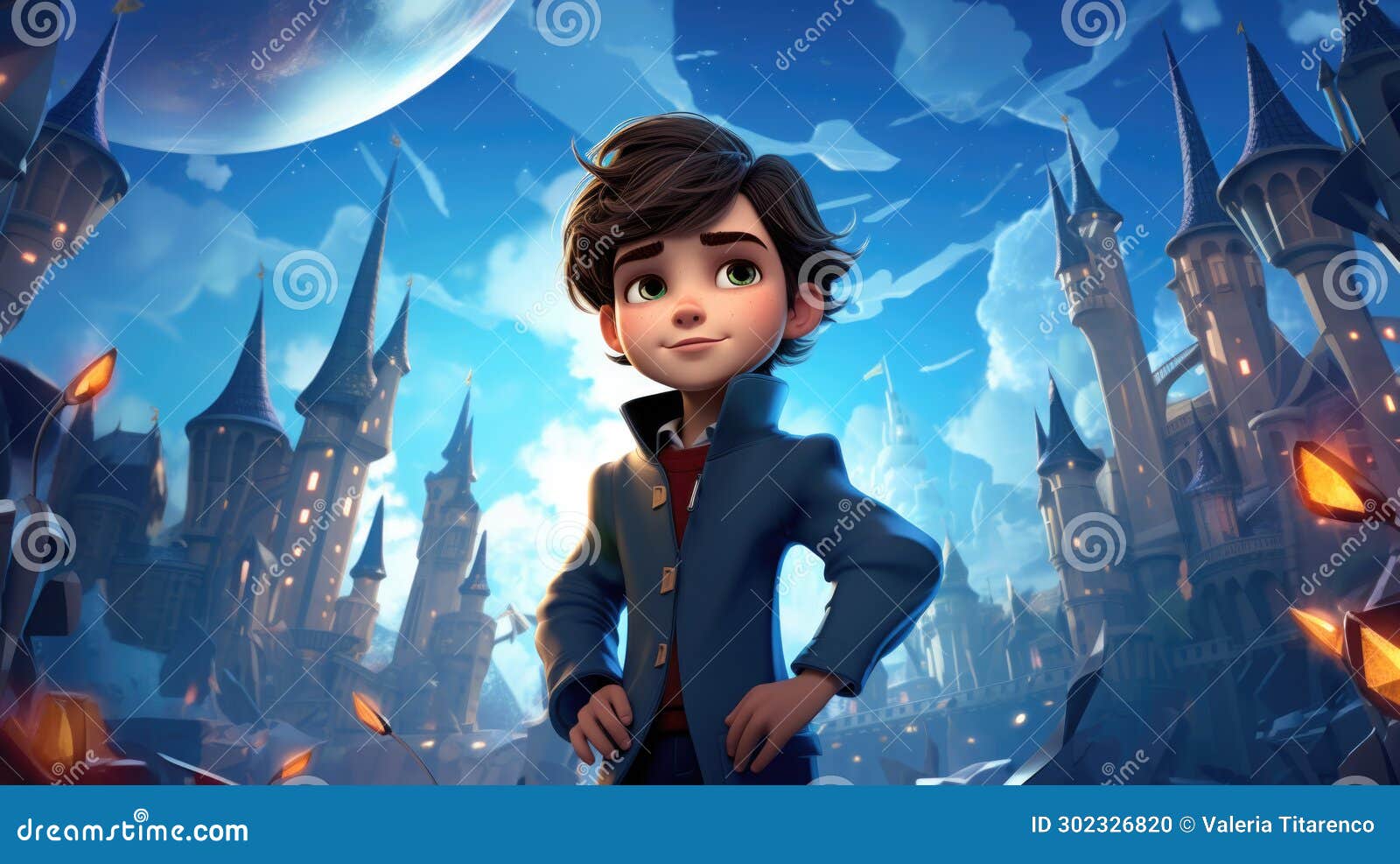 Boy Detective, Frame from Cartoon 3D. Magic World Stock Illustration ...