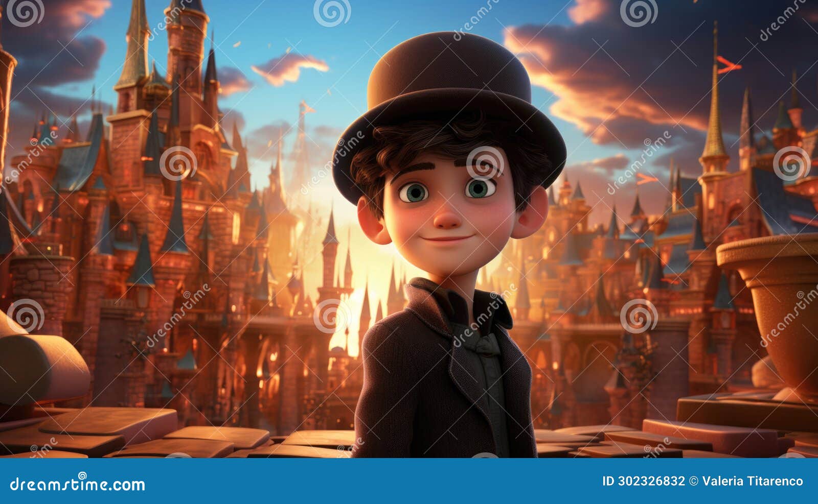 Boy Detective, Frame from Cartoon 3D. Portrait Stock Illustration ...