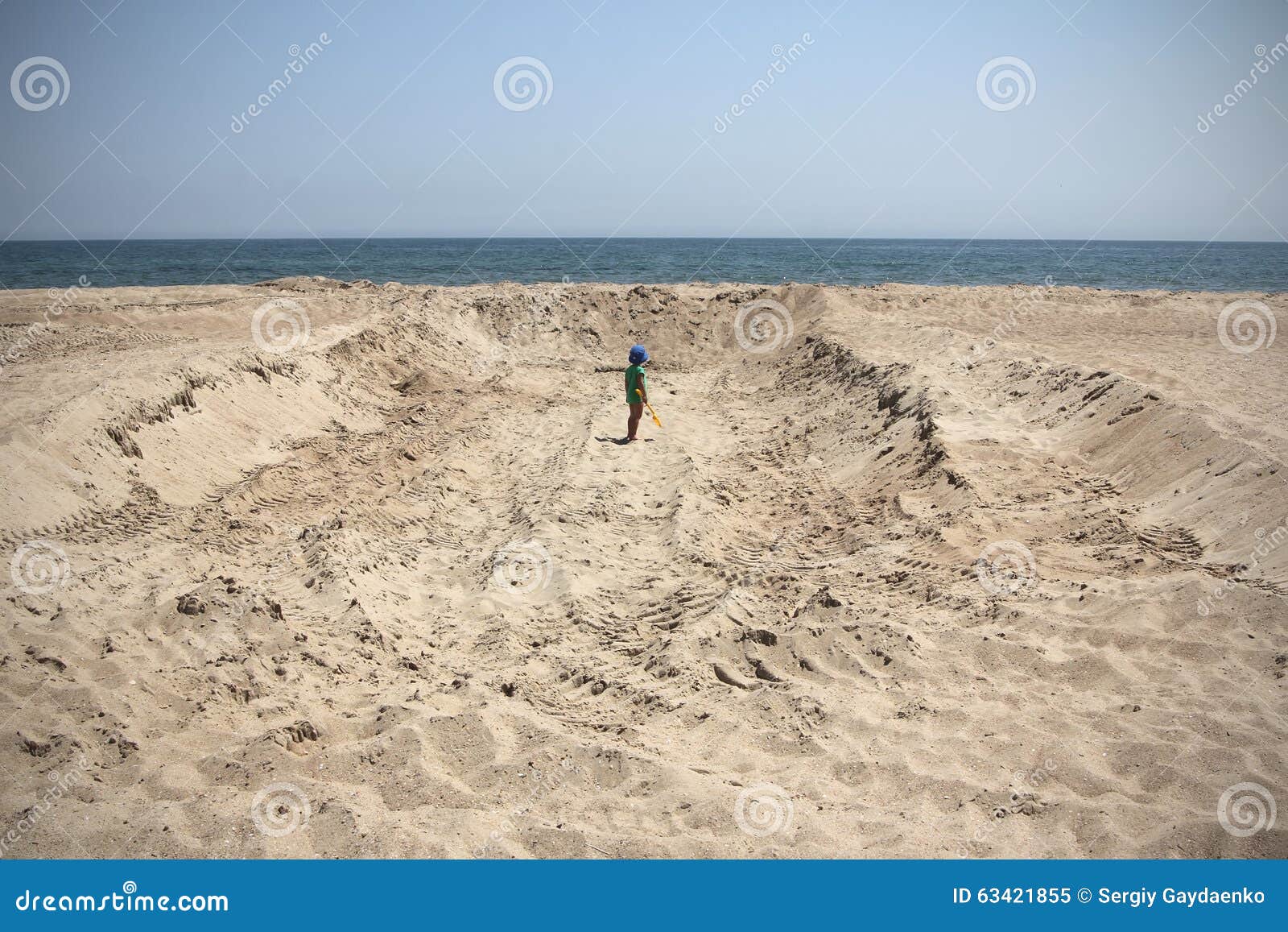 Boy Digging a Huge Pit Toy Shovel Stock Image - Image of caucasian ...