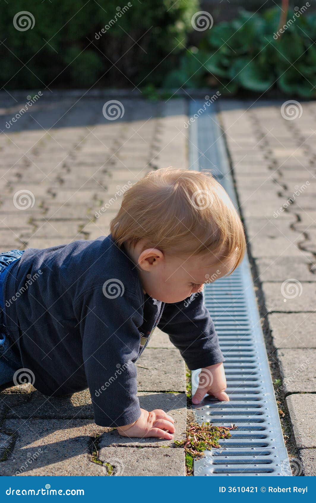 Boy Dipping Finger in Gutter Stock Image - Image of chamfer ...