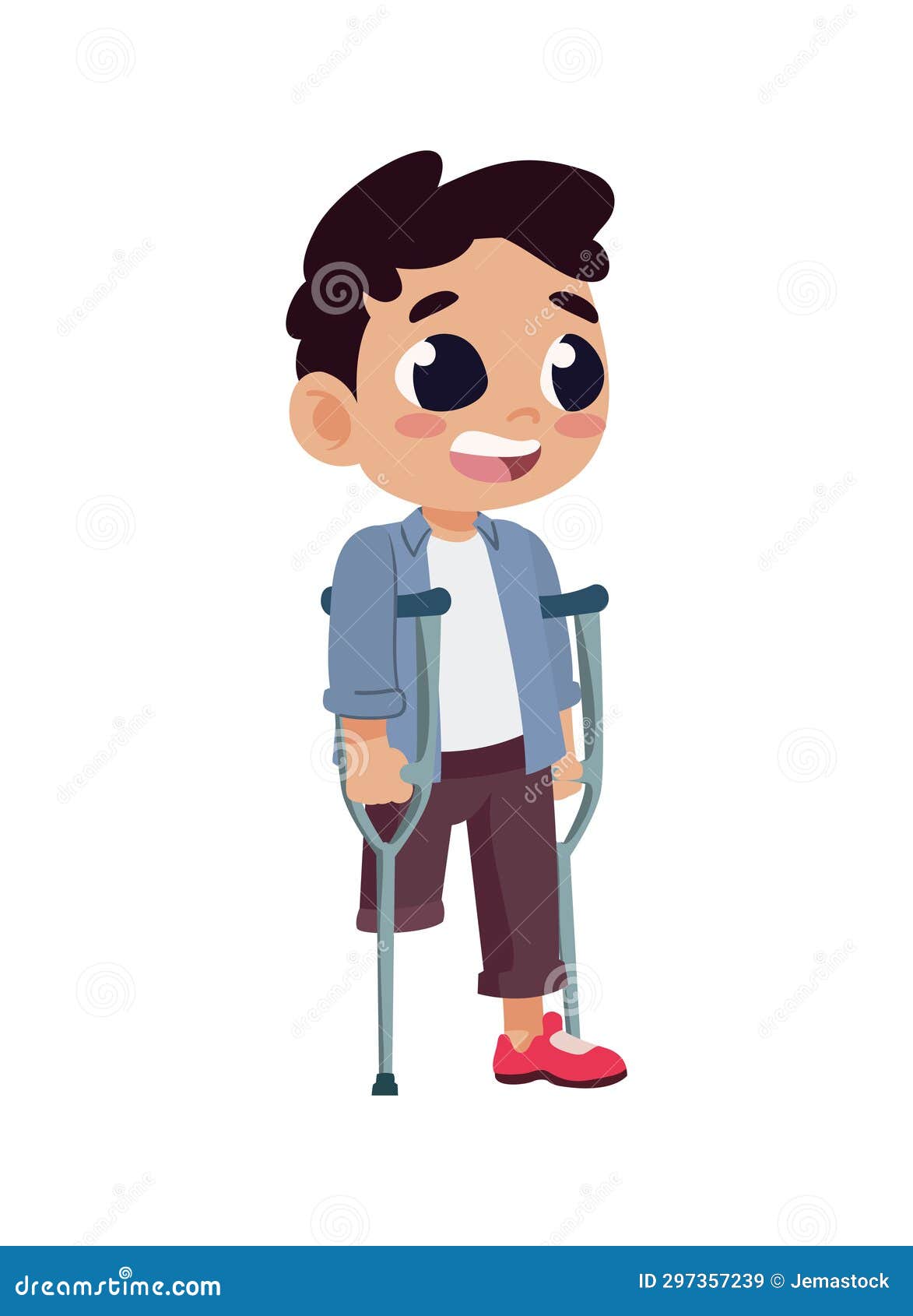 Boy disability character stock illustration. Illustration of assistance ...