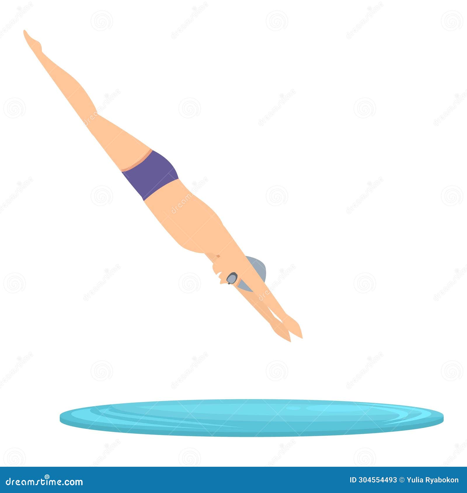 Boy Dive in Pool Icon Cartoon Vector. Float Play Stock Vector ...