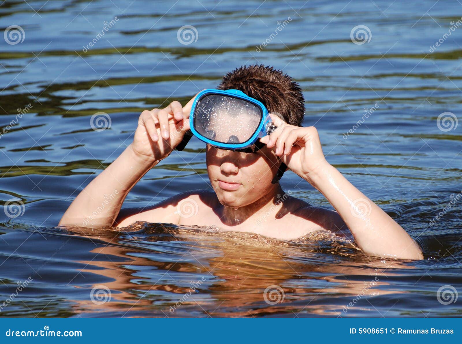 The Boy With The Diving Mask Picture. Image: 5908651