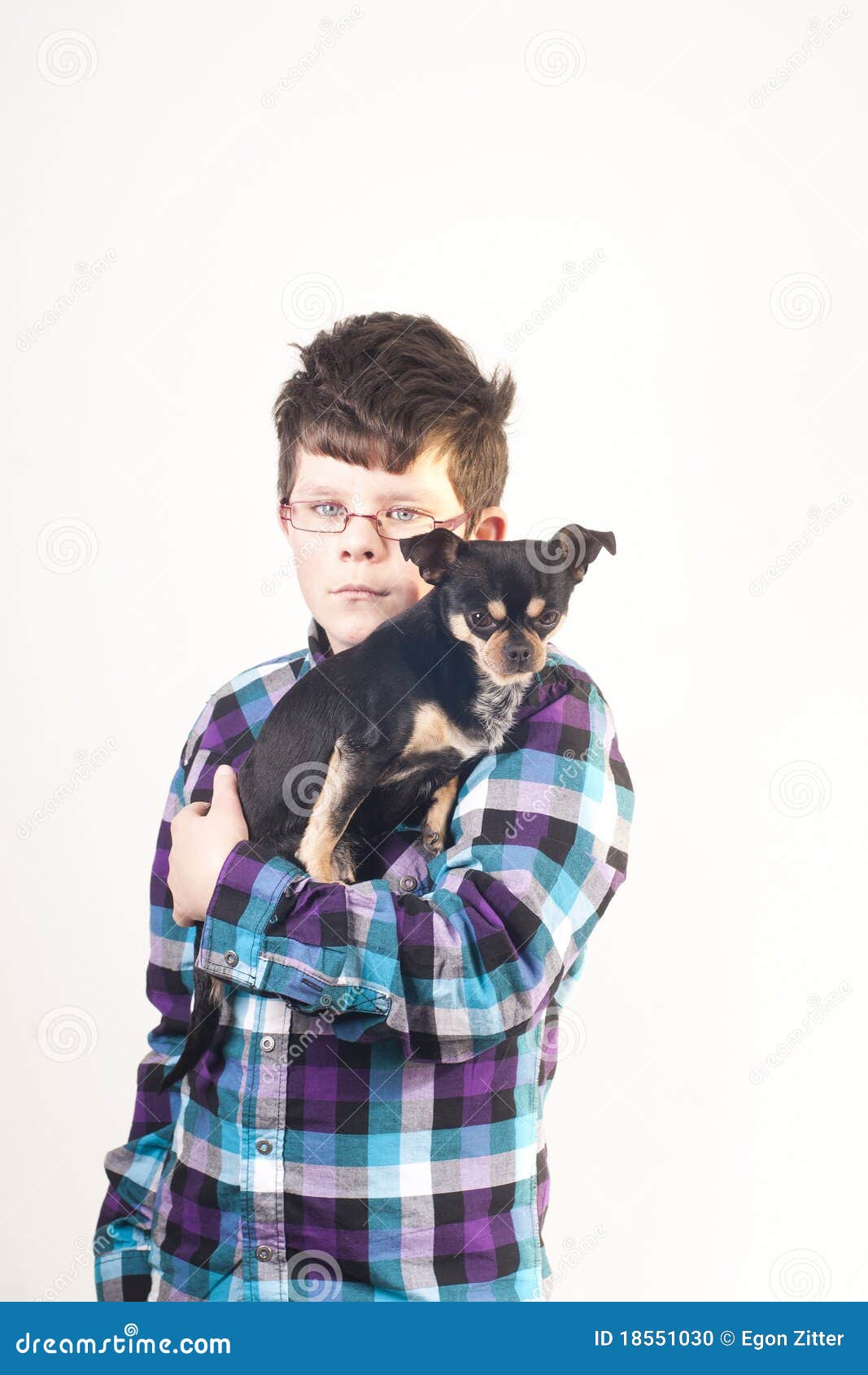 Boy with dog stock photo. Image of people, person, face - 18551030