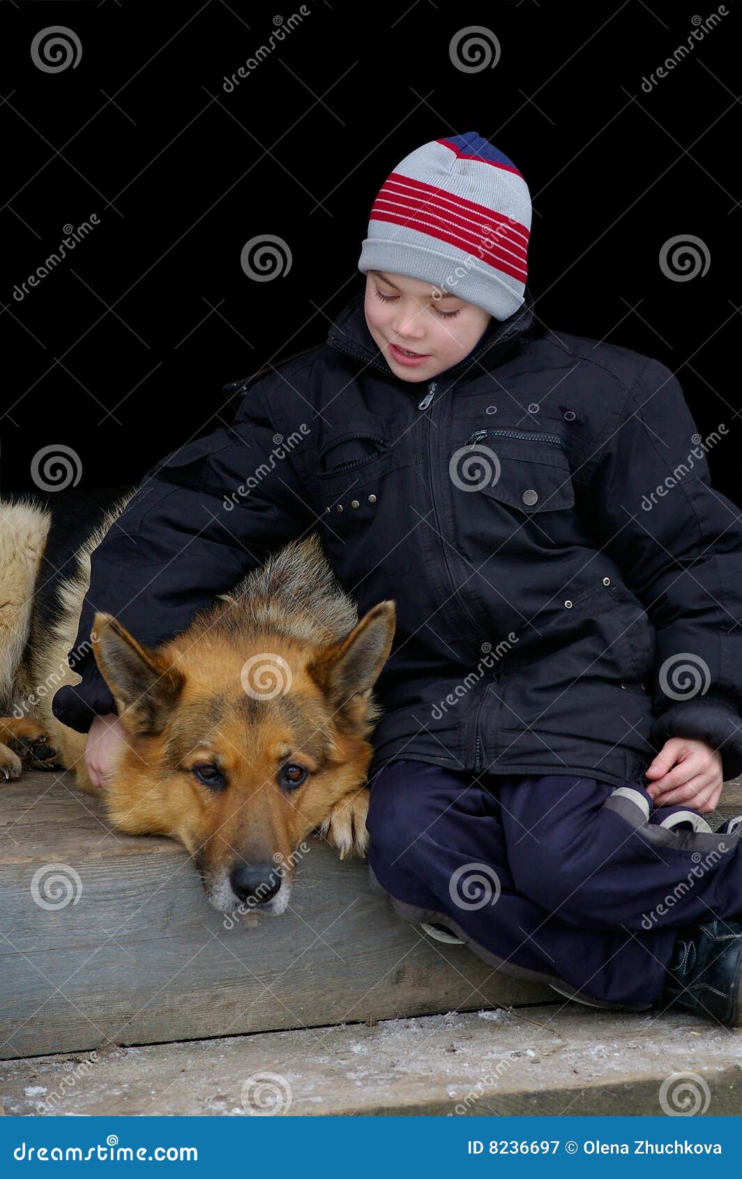 Boy With A Dog Picture. Image: 8236697