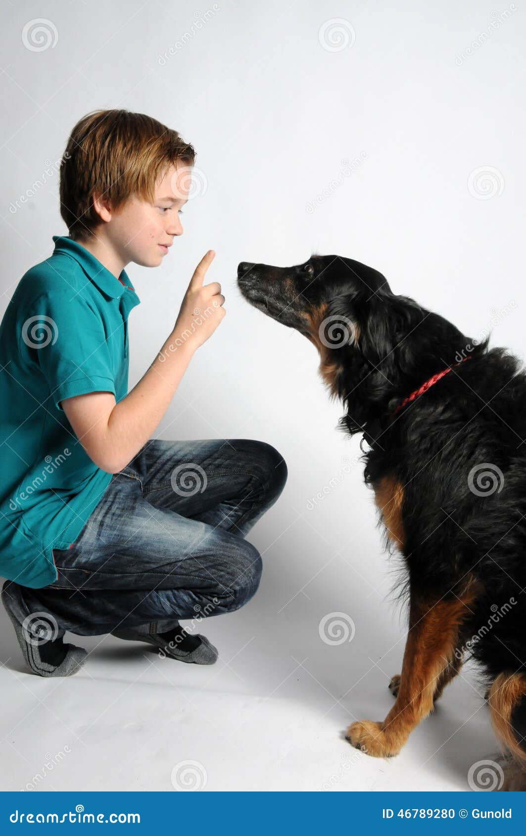 Boy and dog stock photo. Image of friend, animal, dear - 46789280