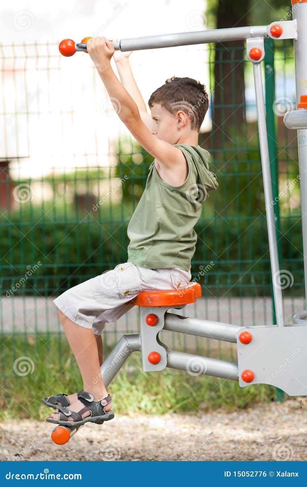 Boy Doing Fitness Outdoor and Having Fun Stock Photo - Image of child ...