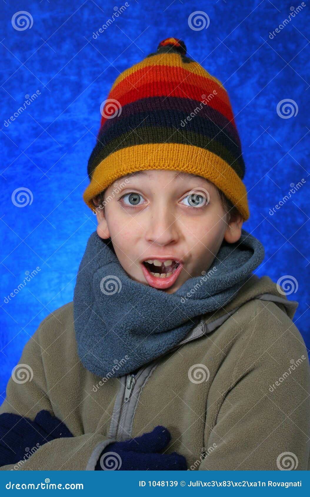Boy doing fun expression stock image. Image of cold, frost - 1048139