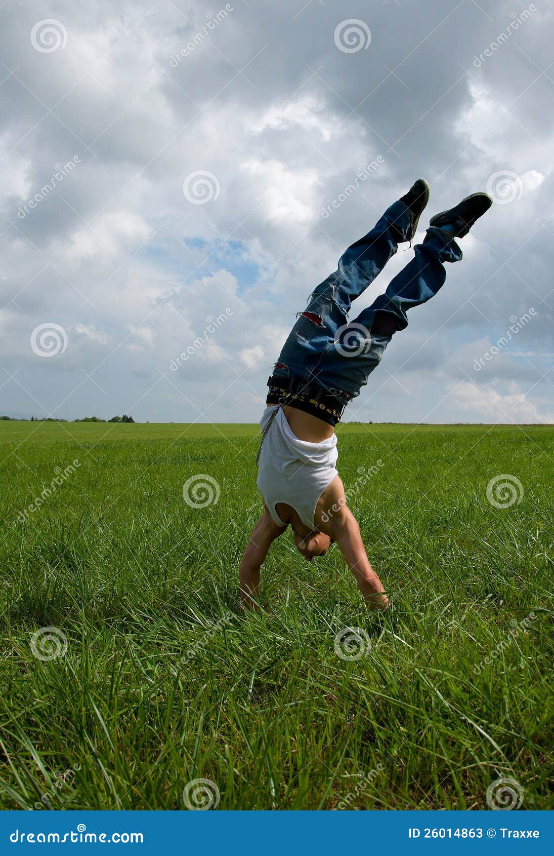 Boy doing handstand stock image. Image of summer, happy - 26014863