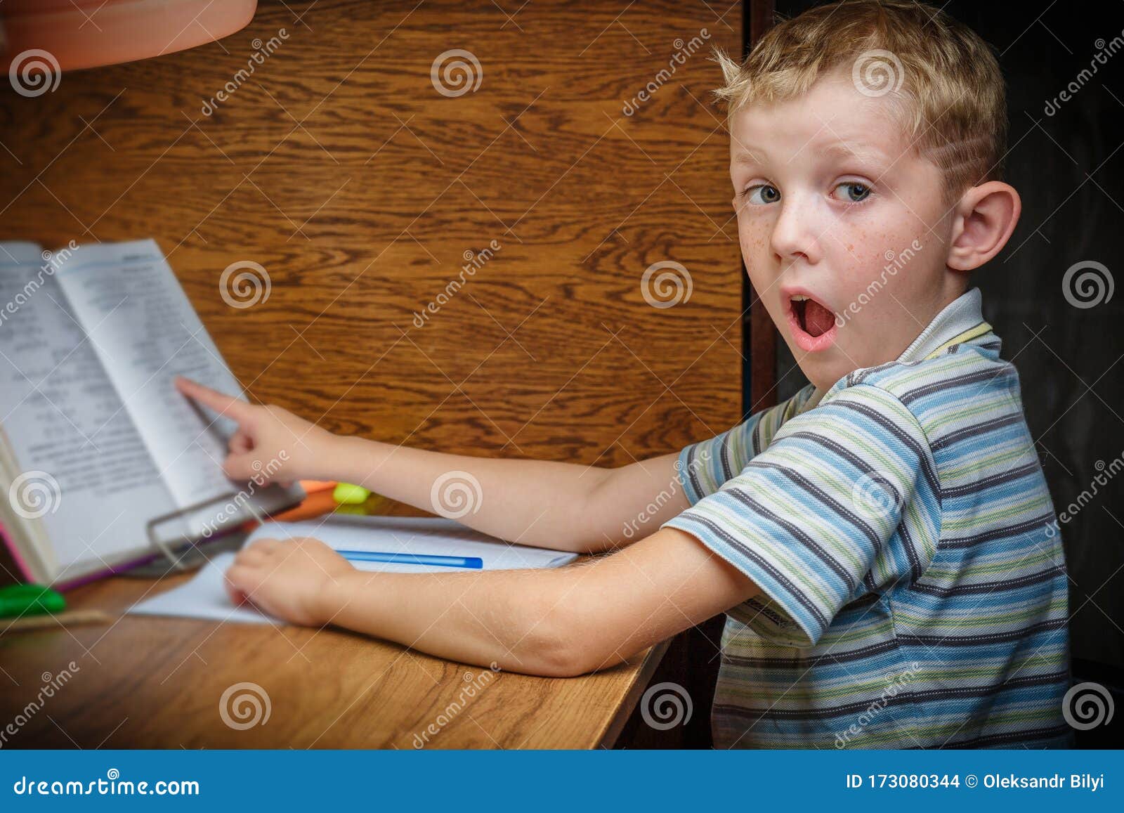 Boy Doing Hard Homework at Home Stock Photo - Image of develop, happy ...