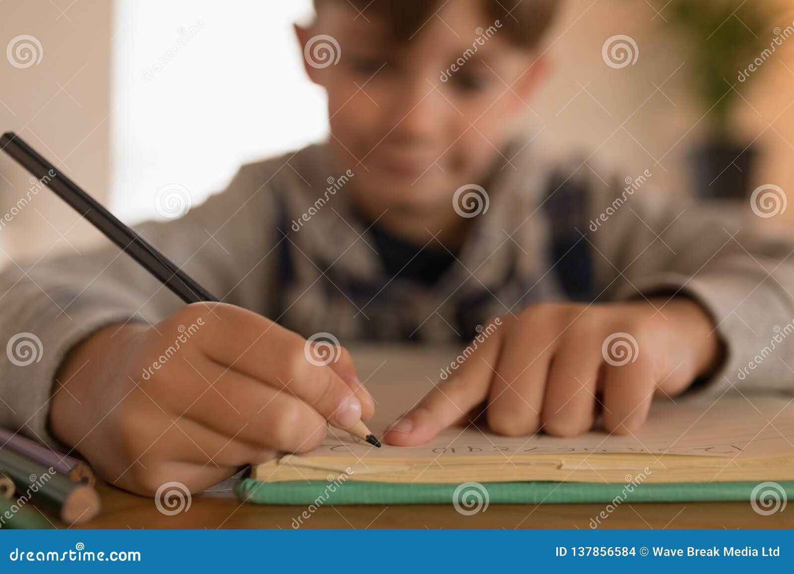 Boy Doing His Homework at Home Stock Photo - Image of life, childhood ...