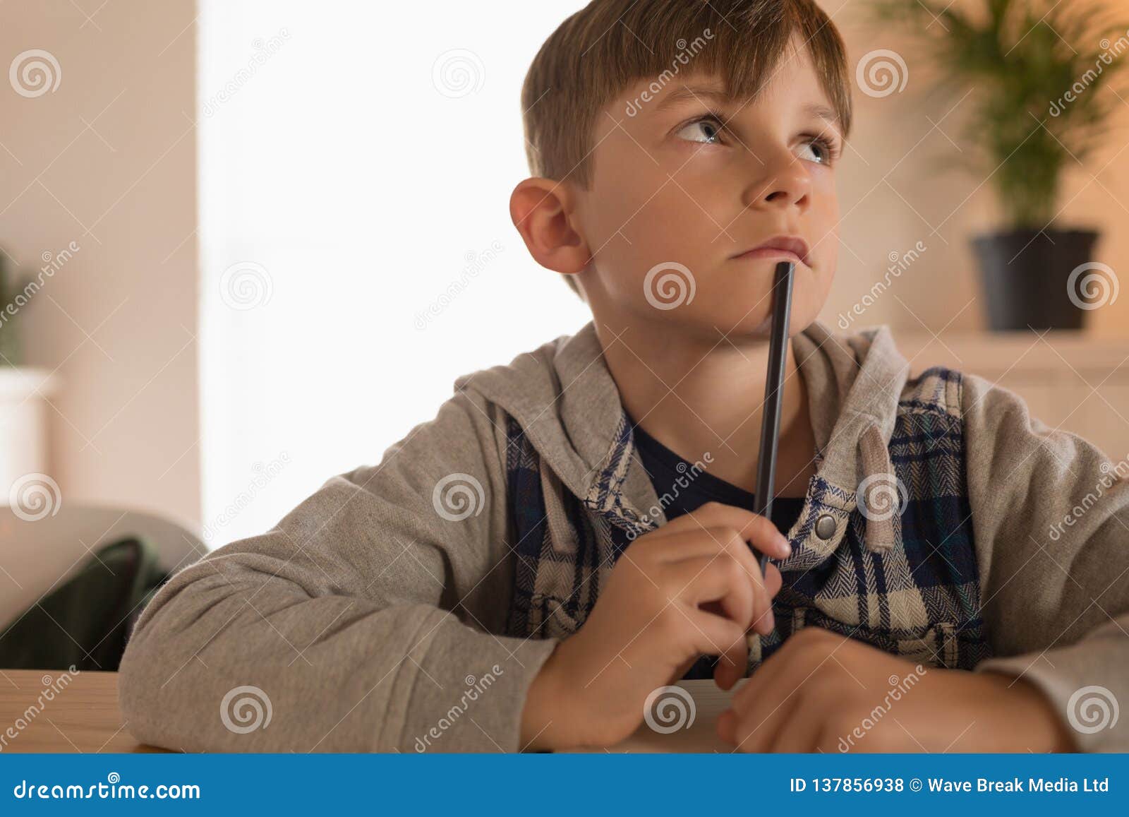 Boy Doing His Homework at Home Stock Photo - Image of learn, chair ...