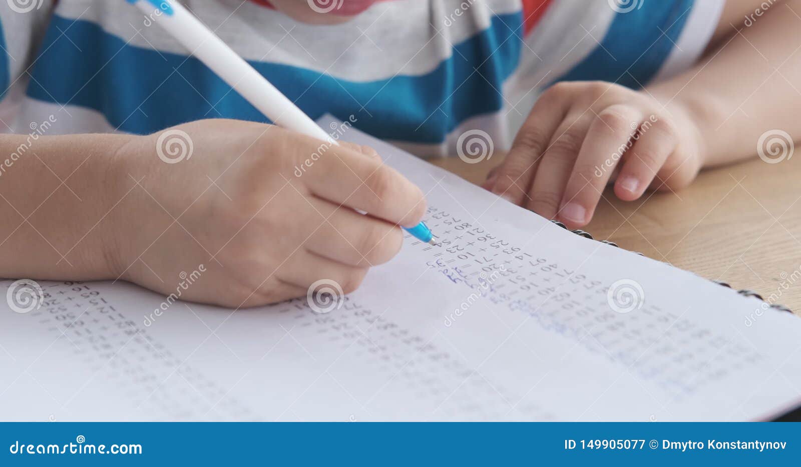 Boy Doing His Mathematics Homework Stock Video - Video of desk ...