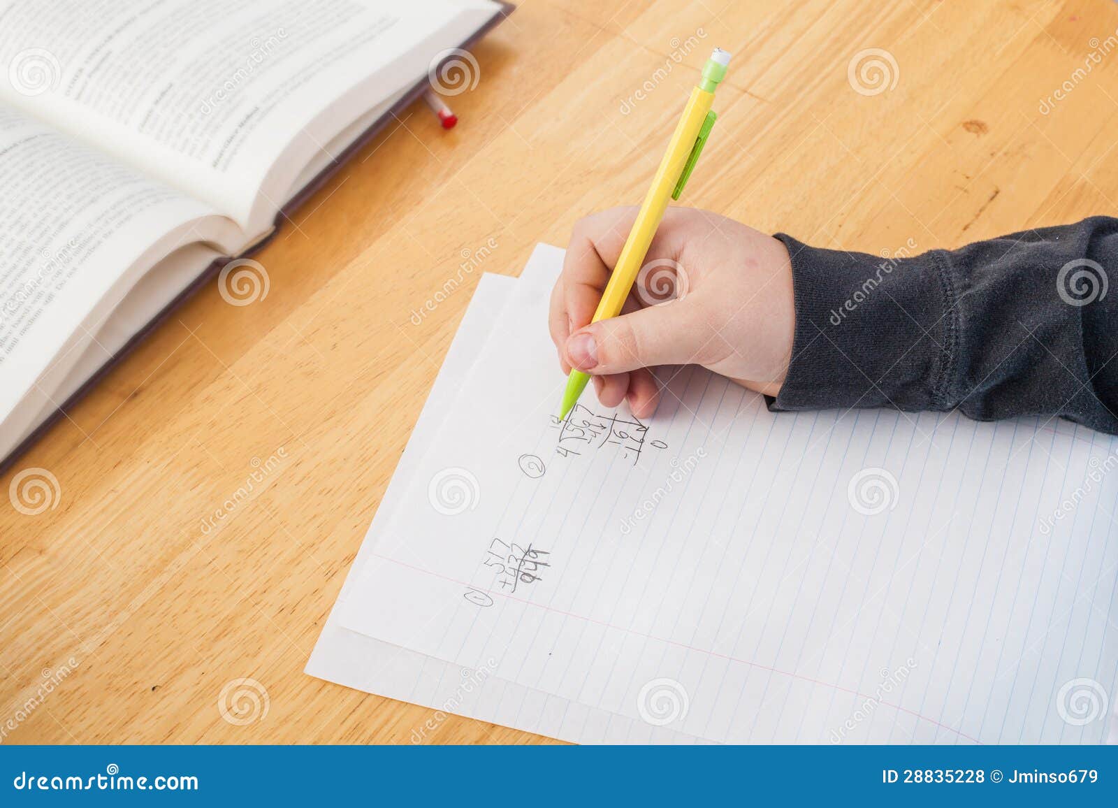 Boy doing homework stock photo. Image of math, pupil - 28835228