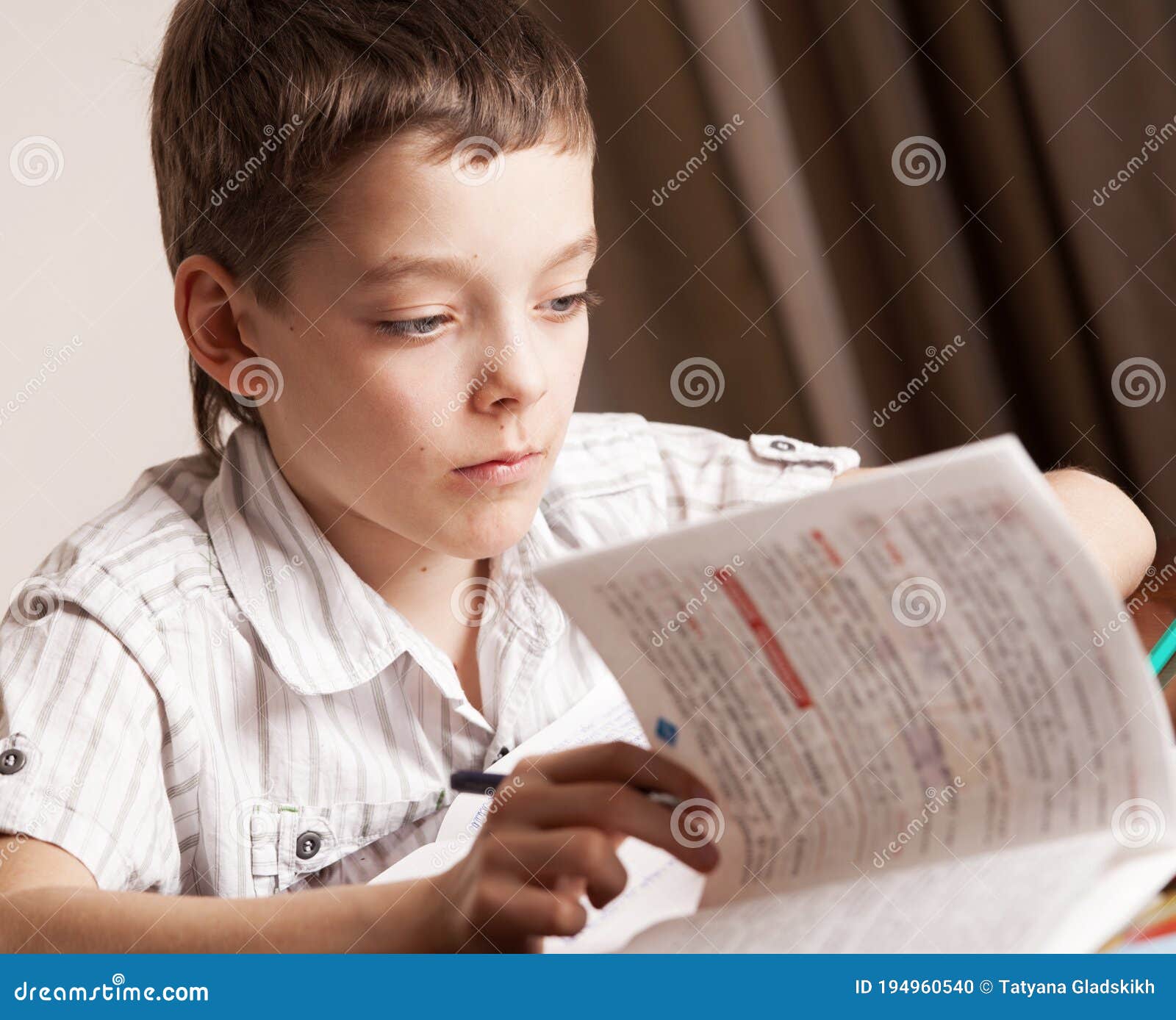Boy doing homework stock photo. Image of years, student - 194960540