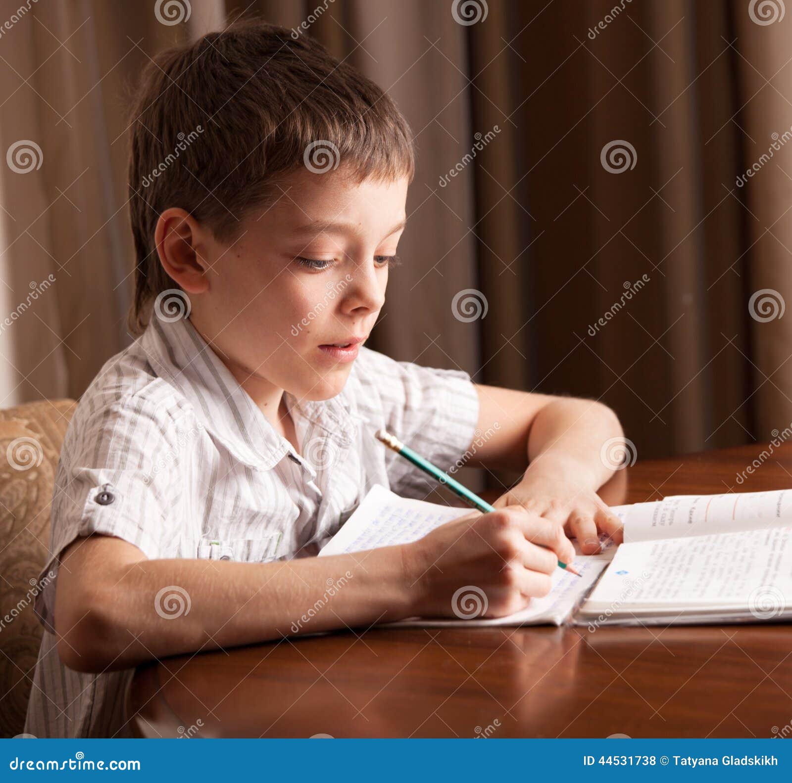 Boy doing homework stock photo. Image of homework, children - 44531738
