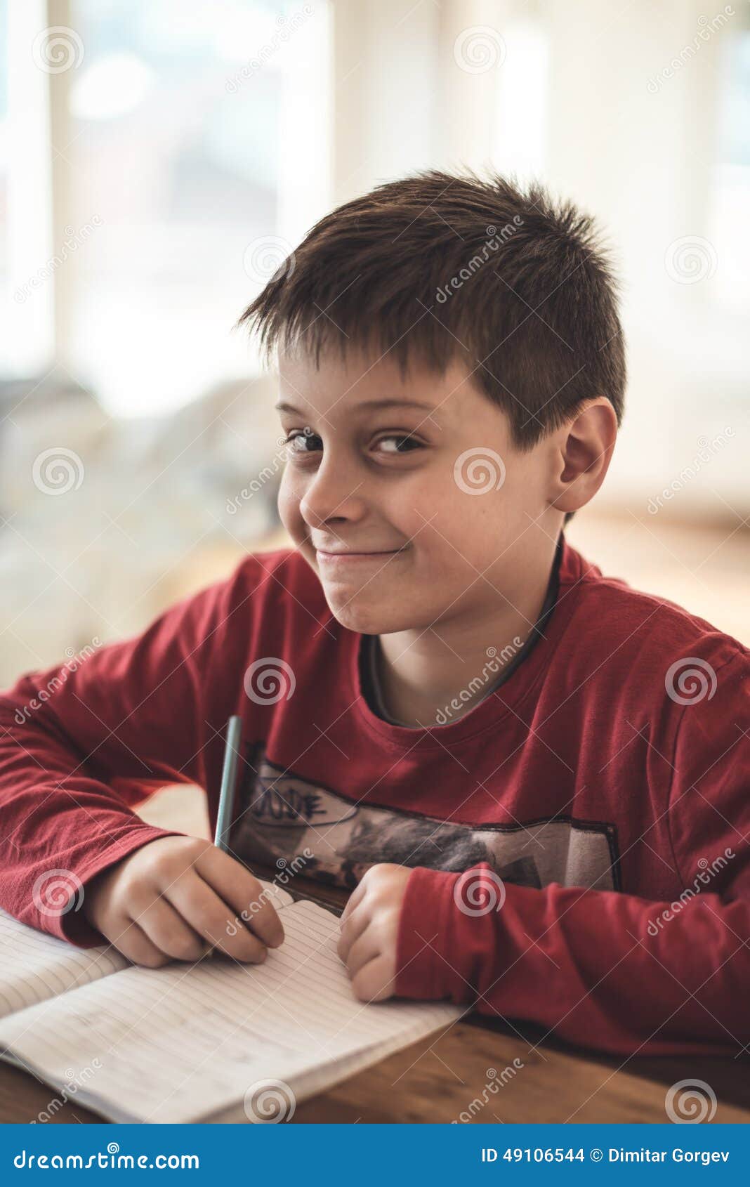 Boy doing homework stock photo. Image of homework, cute - 49106544