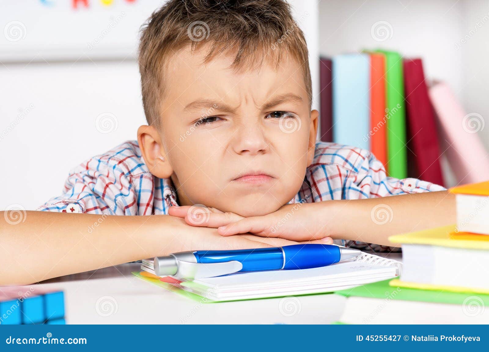 Boy doing homework stock image. Image of lesson, male - 45255427