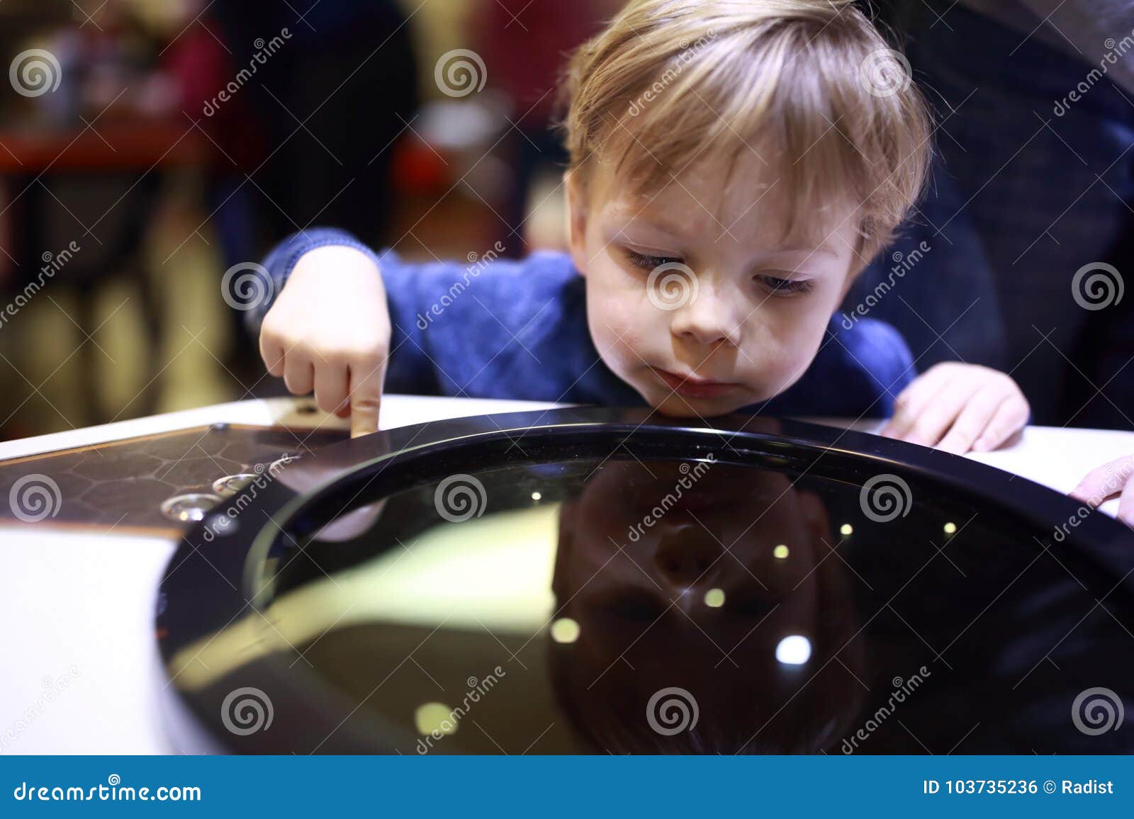 Boy Doing a Physical Experiment Stock Photo - Image of child, museum ...