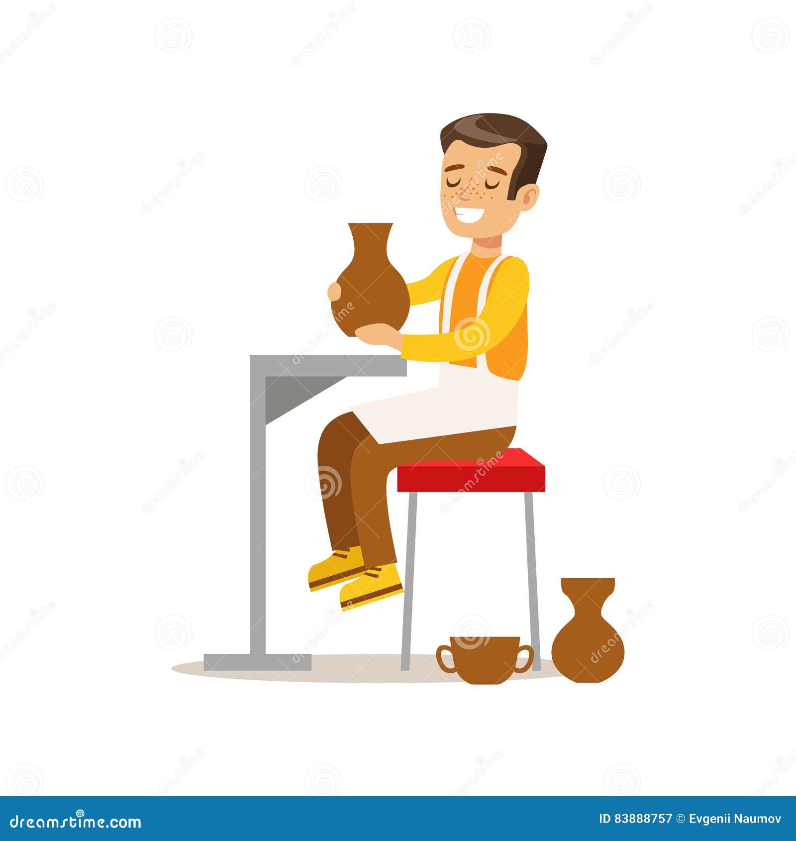 Boy Doing Pottery, Creative Child Practicing Arts in Art Class, Kids ...