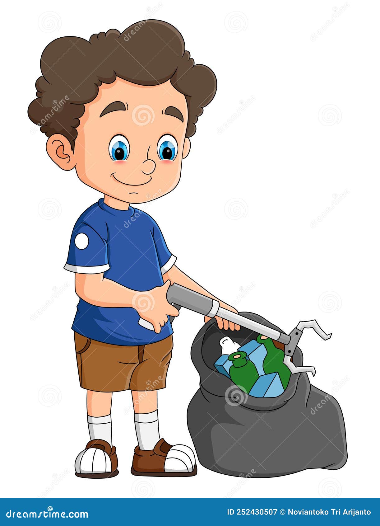 Picking Up Trash Cartoon
