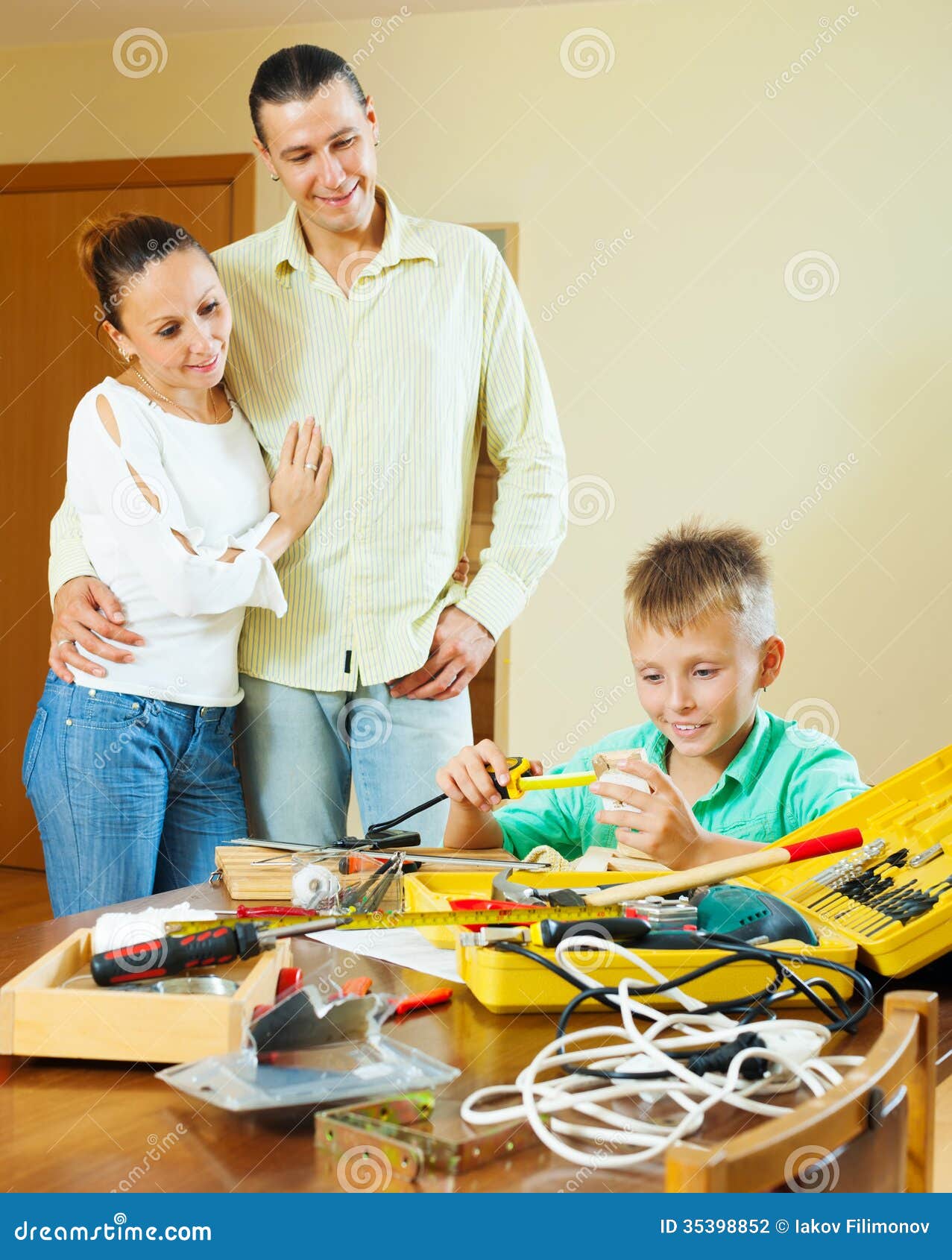 Boy Doing Something with Tools Stock Photo - Image of casual, hammer ...